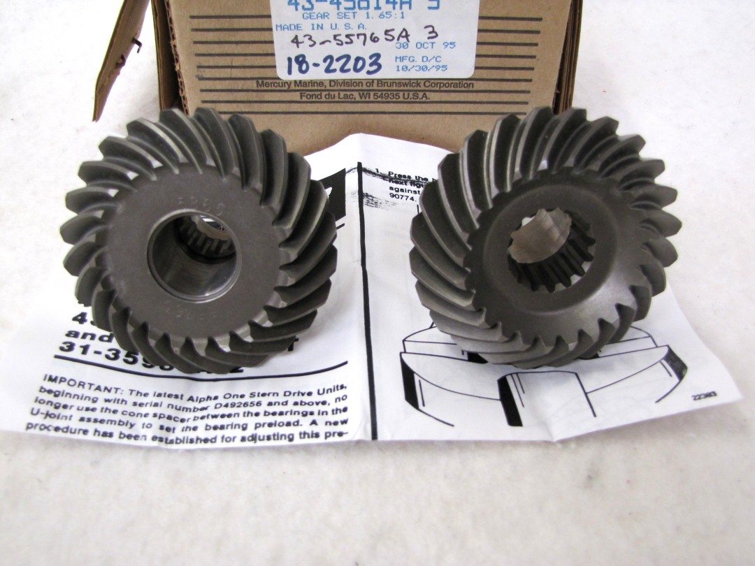 Quicksilver Mercruiser Alpha One Upper Unit Gear Set 24-24 1.65 Ratio ...