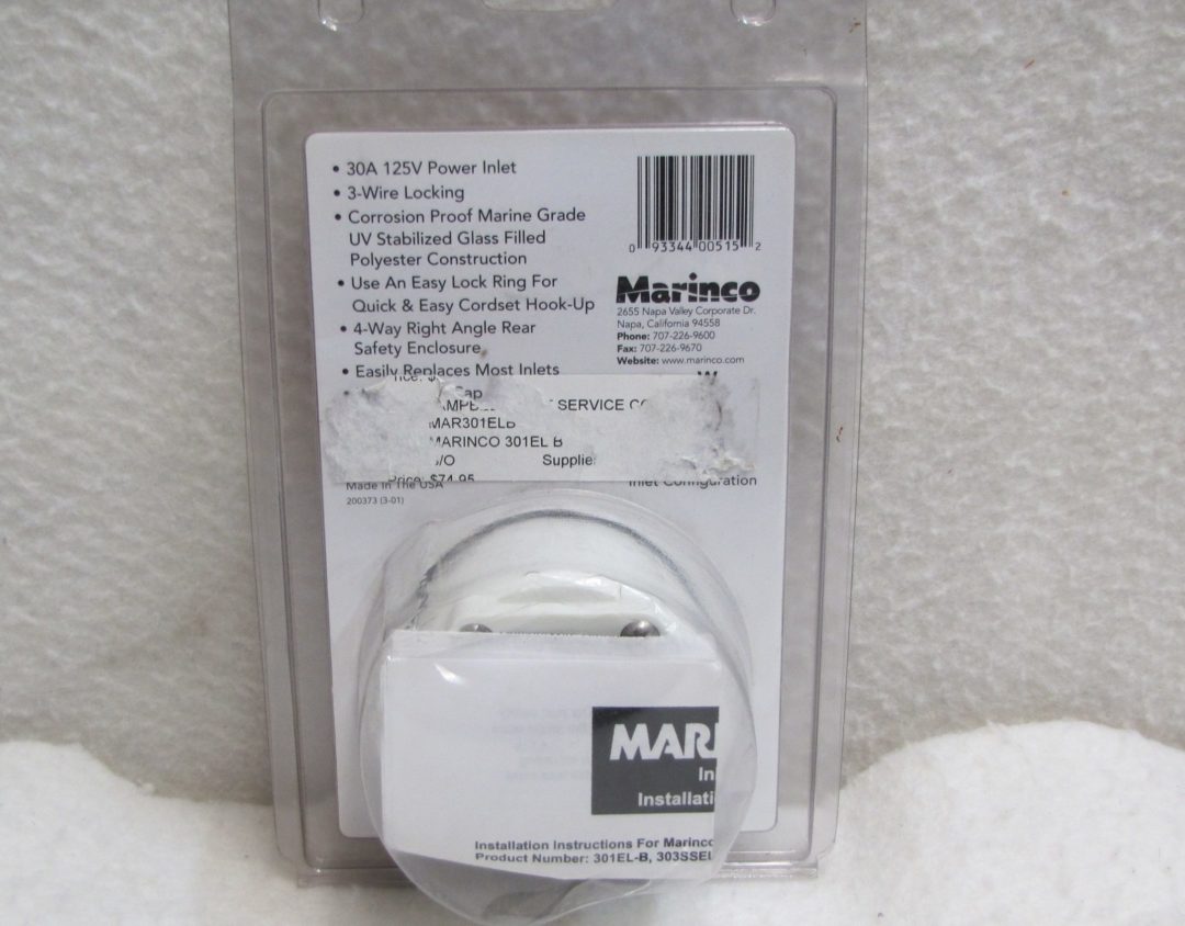 MarineCo Standard Marine 30A/125V Power Inlet 301EL-B | Express Marine